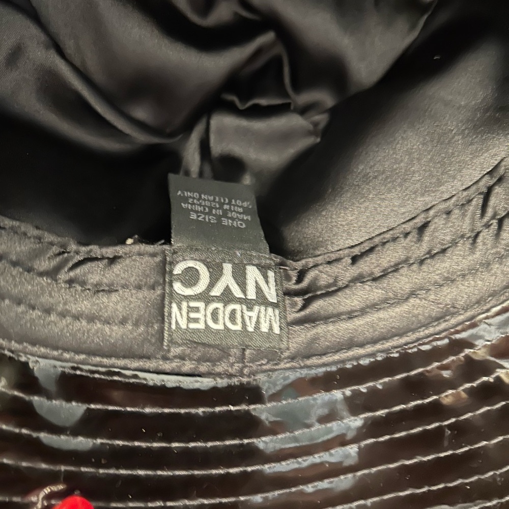 Madden Nyc, Black Patent Leather Hat, New! - Gem